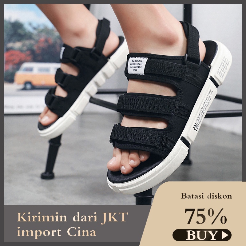 Jual [ COD + Kirim Hari ini ] - 100%IMPORT - SANDAL PRIA Tali BeIakang ...