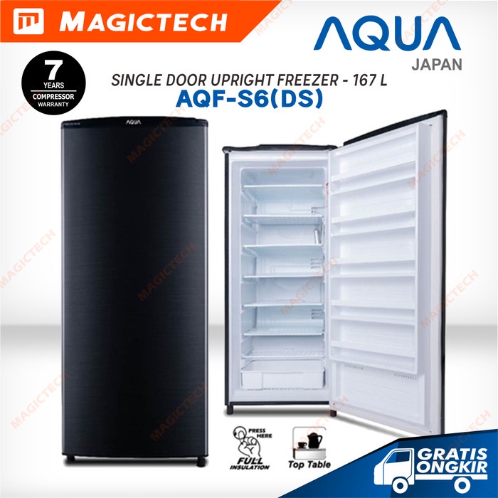 Jual FREEZER ES BATU / ASI AQUA AQF-S6(DS) 6 RAK 167L - HITAM | Shopee ...