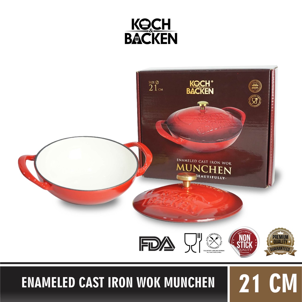 Jual KOCH&BACKEN Wajan Panci Cast Iron Enamel Wok Wajan Panci Besi Cor ...