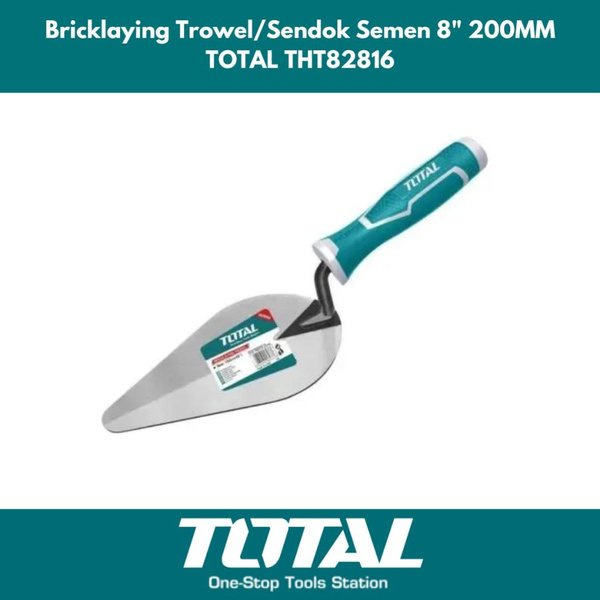 Jual TOTAL THT82816 Cetok Sekop Semen 8" Bricklaying Trowel Skop Gagang ...