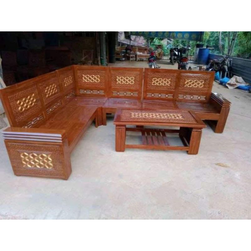 Jual kursi mwja tamu sudut kawung kayu jati | Shopee Indonesia