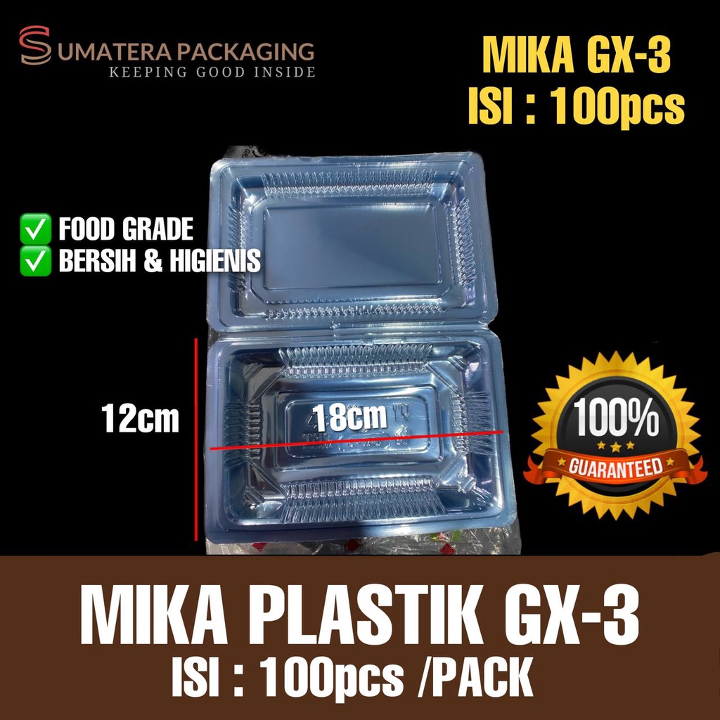 Jual MIKA PLASTIK KUE BX3 isi 100 pcs per pack kue mie bolu makan box ...