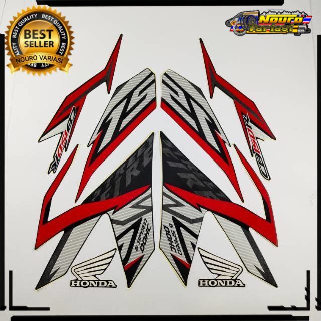 Jual COD striping honda cb150r cb 150 r 2017 hitam merah list body ...