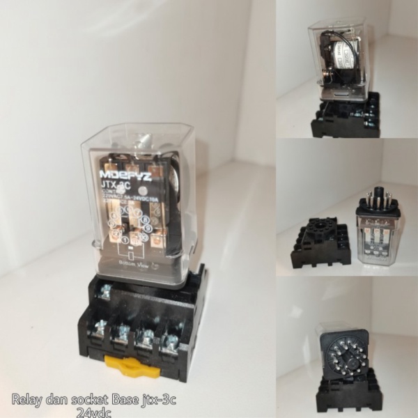 Jual Promo relay dan socket Base type JTX-3C 24vdc - 12vdc Berkualitas ...