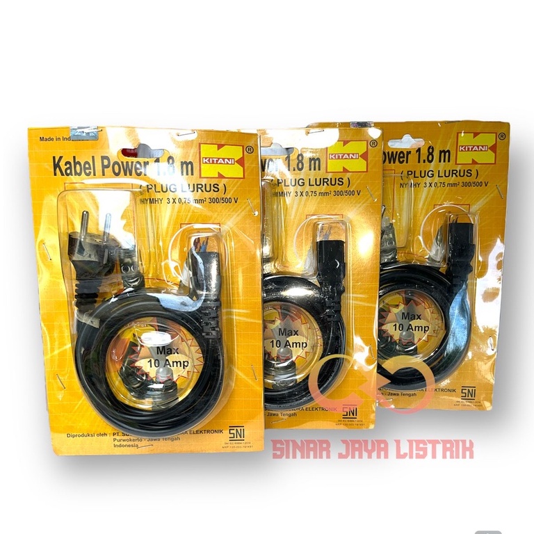 Jual Kitani Power Kabel 3x0.75 SNI 1.8m meter | Shopee Indonesia
