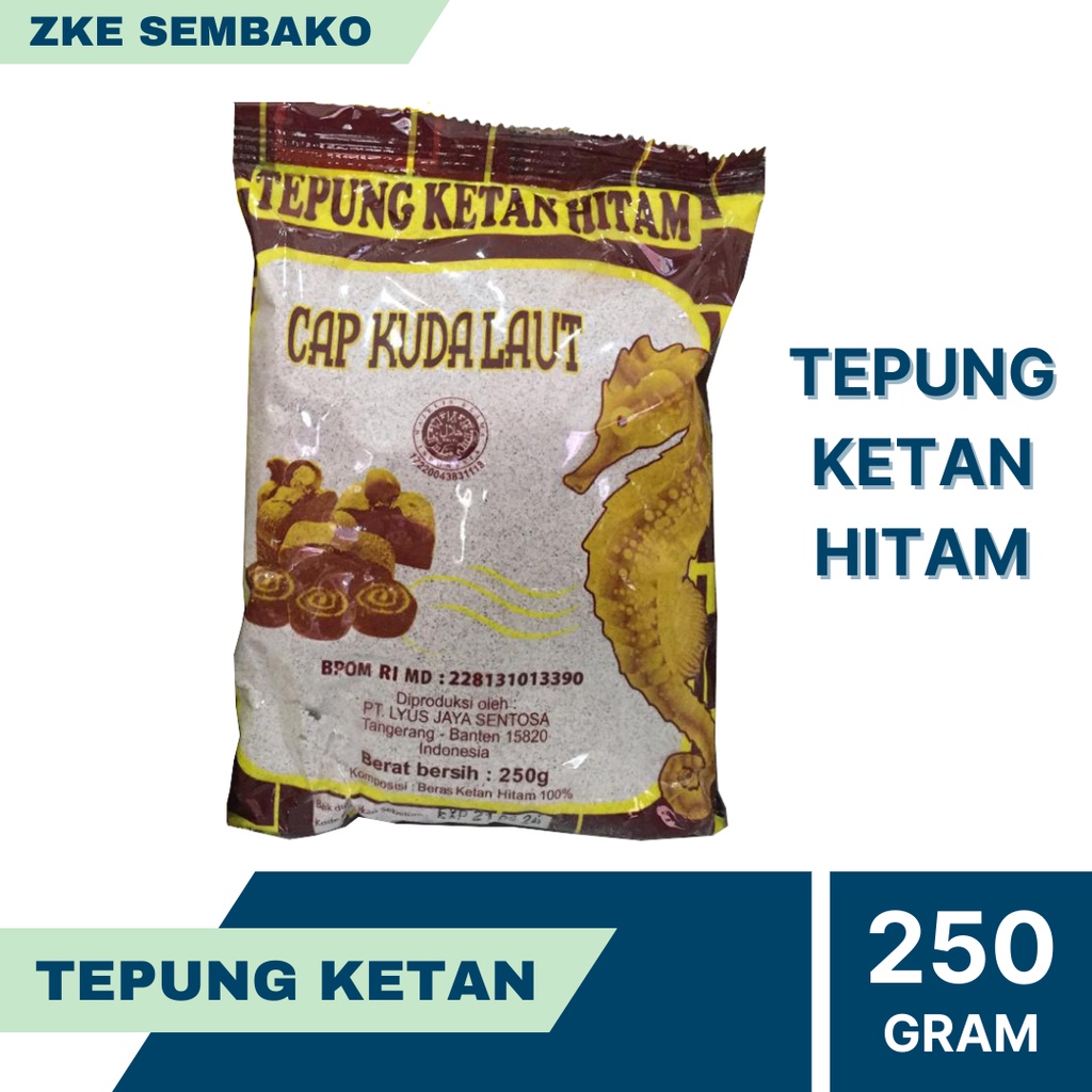 Jual Tepung Ketan Hitam Cap Kuda Laut 250 gr | Shopee Indonesia