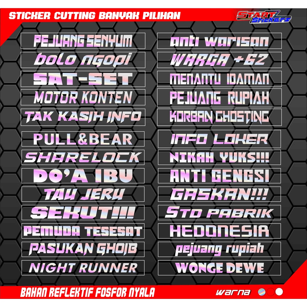 Jual STICKER CUTTING KATA KATA UNIK LUCU VIRAL BUCIN MUTIARA HITS KEKINIAN | Shopee Indonesia
