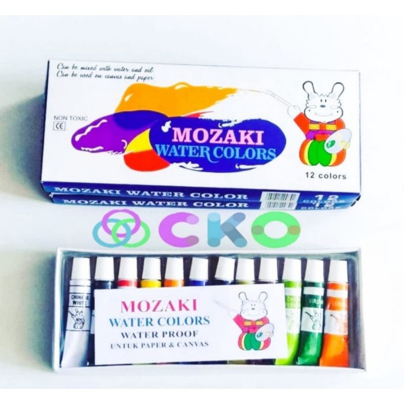 Jual Cat Air Mozaki/Mozaki Water Color 12 warna | Shopee Indonesia