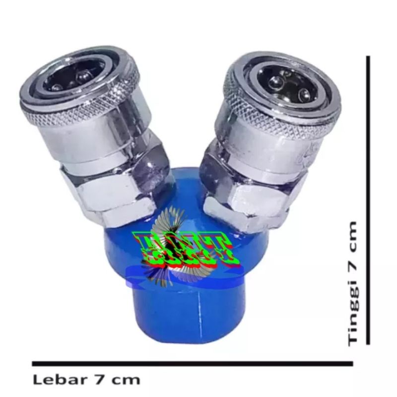 Jual Air Quick Coupler 2 Pass / Way Sambungan Selang Angin Coupler 2 Cabang | Shopee Indonesia