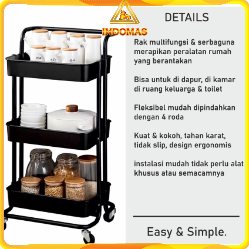 Jual IM - RAK TROLI SERBAGUNA / RAK TROLI SUSUN 3 / RAK TROLI DENGAN ...