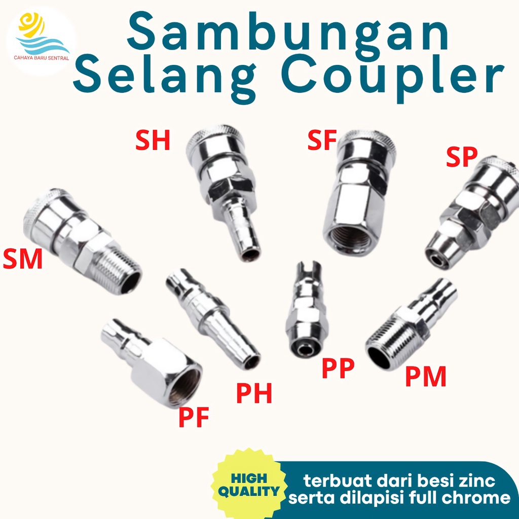 Jual Sambungan Selang Kompresor Angin Quick Coupler Adapter Plug Soket ...