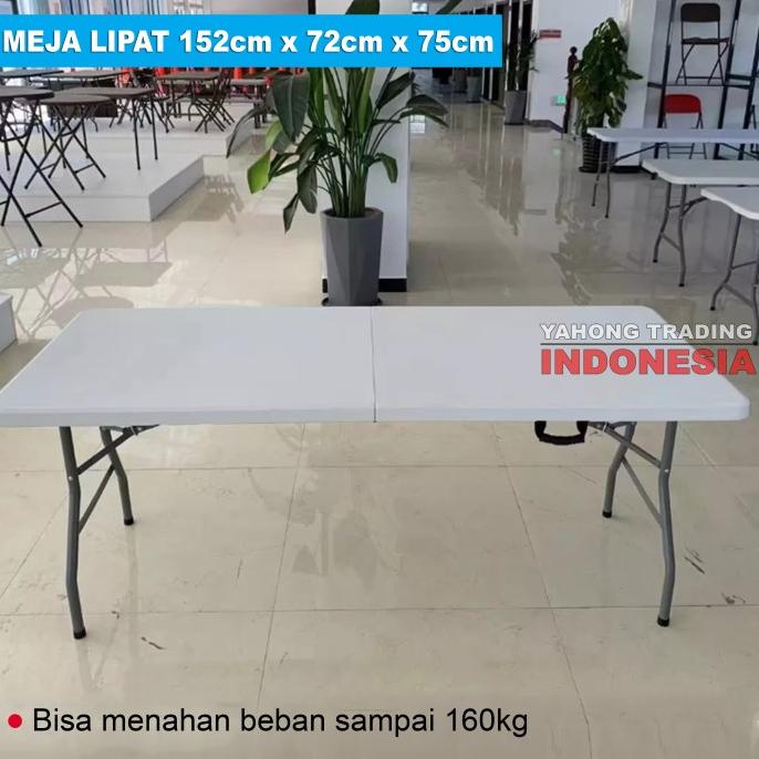 Jual Meja Lipat Panjang 152cm Meja Makan Belajar Komputer Serbaguna 152 cm | Shopee Indonesia