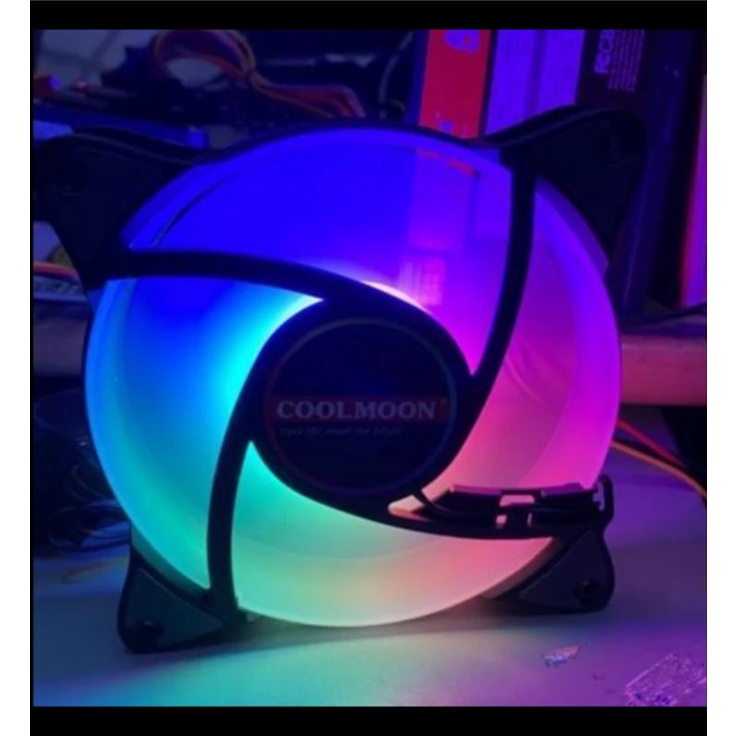 Jual FAN CASING RGB COOLMOON 12inci FAN COOLMOON GAMING RAINBOW ...