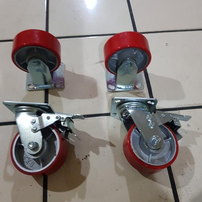 Jual Roda Troley Pu Heavy Duty 5 Inch (2Muter+Rem 2Mati ) | Shopee ...