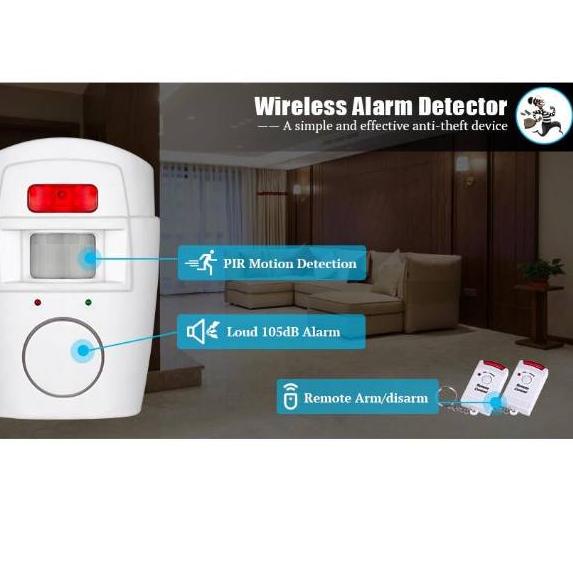 Jual New Stock Alarm Anti Maling Infrared PIR Sensor Gerak 2 Remote ...