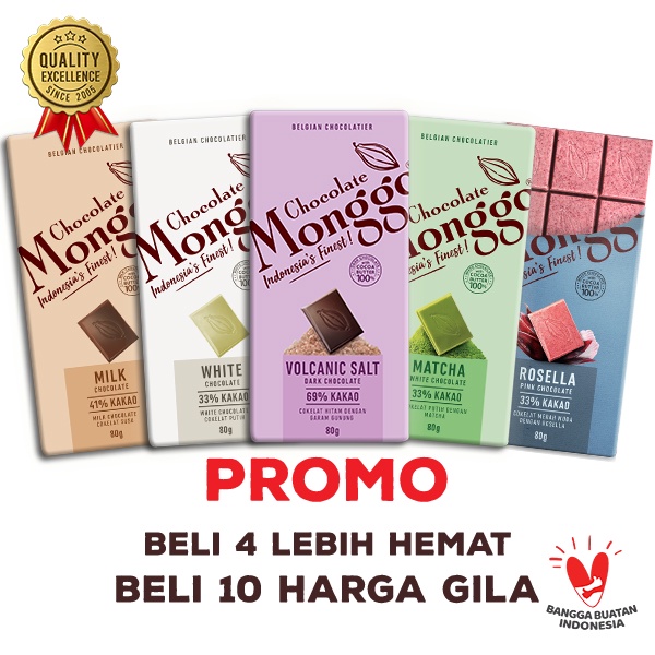 Jual Chocolate Monggo | Cokelat Pleasure Premium 24 Flavours | Coklat Murni 100% Cocoa Butter ...
