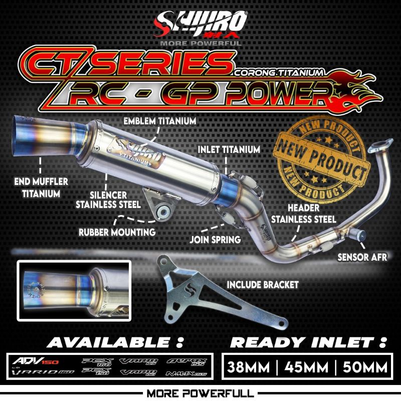 Jual KNALPOT SHIJIRO RACING TYPE CT SERIES FOR AEROX N-MAX VARIO PCX ...