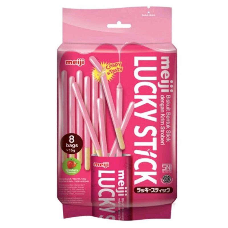 Jual Meiji Lucky Stick Strawberry 8 x 15gr | Shopee Indonesia