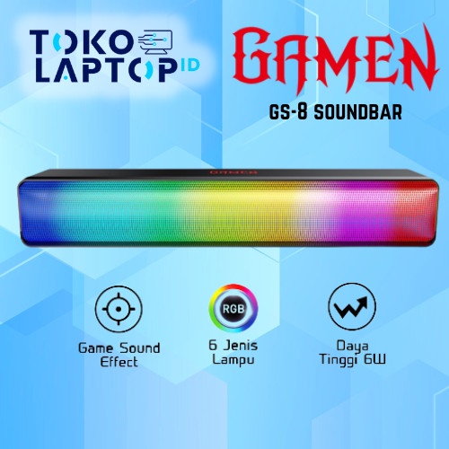 Jual GAMEN GS8 / GS-8 Multimedia Speaker Gaming RGB Original | Shopee ...