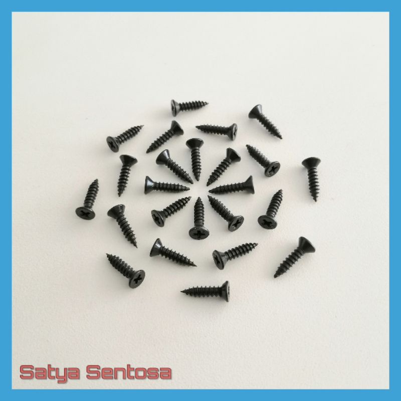 Jual Sekrup Kecil Hitam 5 x 12 mm Skrup Tapping Hitam 12 mm (100 pcs ...
