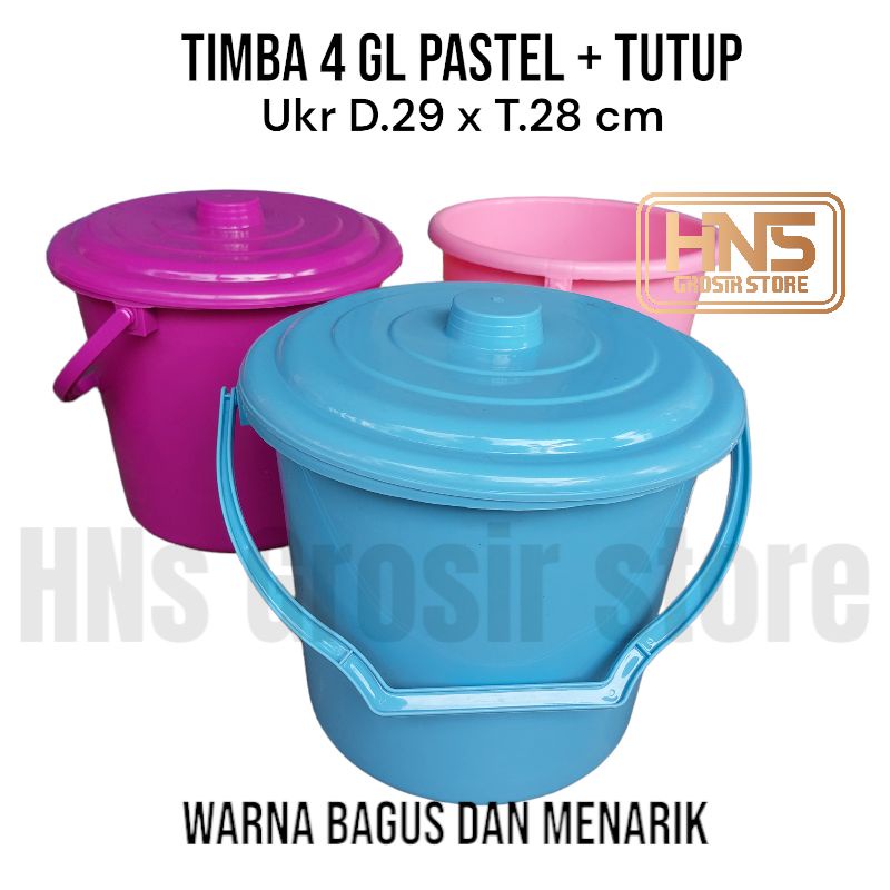 Jual Timba tutup 4 gl pastel BHL plastik tebal + pegangan | Shopee ...
