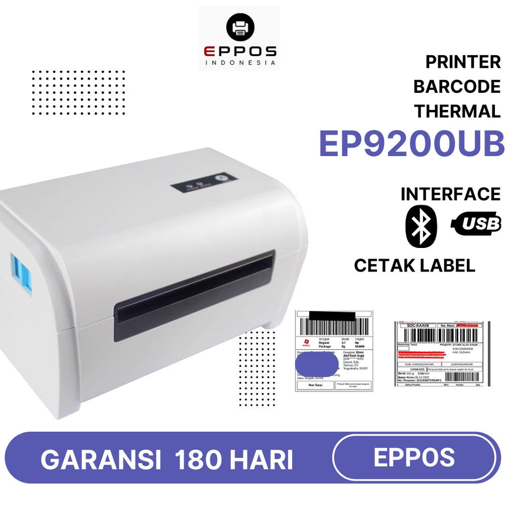 Jual Printer Cetak Label Alamat SHOPEE Thermal BLUETOOTH EP9200UB ...