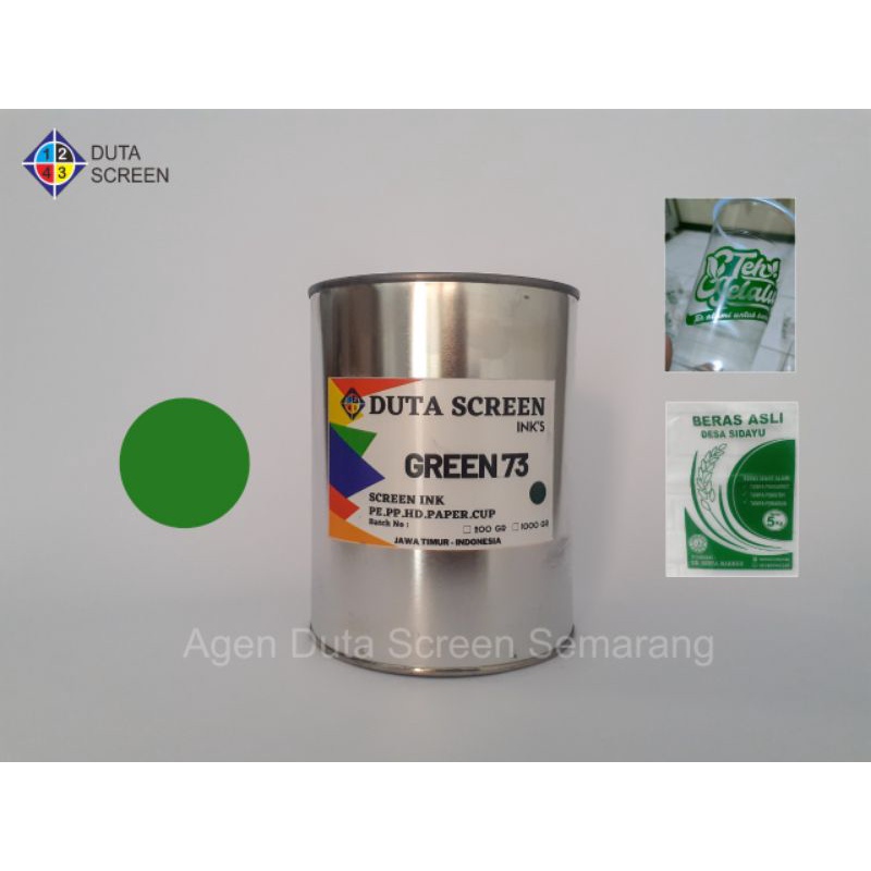 Jual tinta sablon Duta screen warna green 73 (hijau) | Shopee Indonesia
