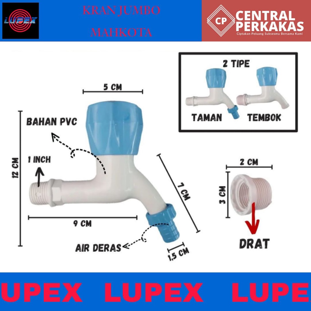 Jual KRAN PUTAR TAMAN MAHKOTA / KRAN KERAN AIR PVC Jumbo / BELIMBING ...