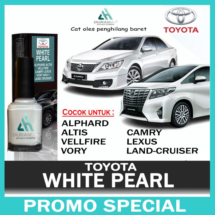 Jual TOYOTA WHITE PEARL CAT OLES PUTIH MUTIARA CAMRY ALPHARD VOXY ...
