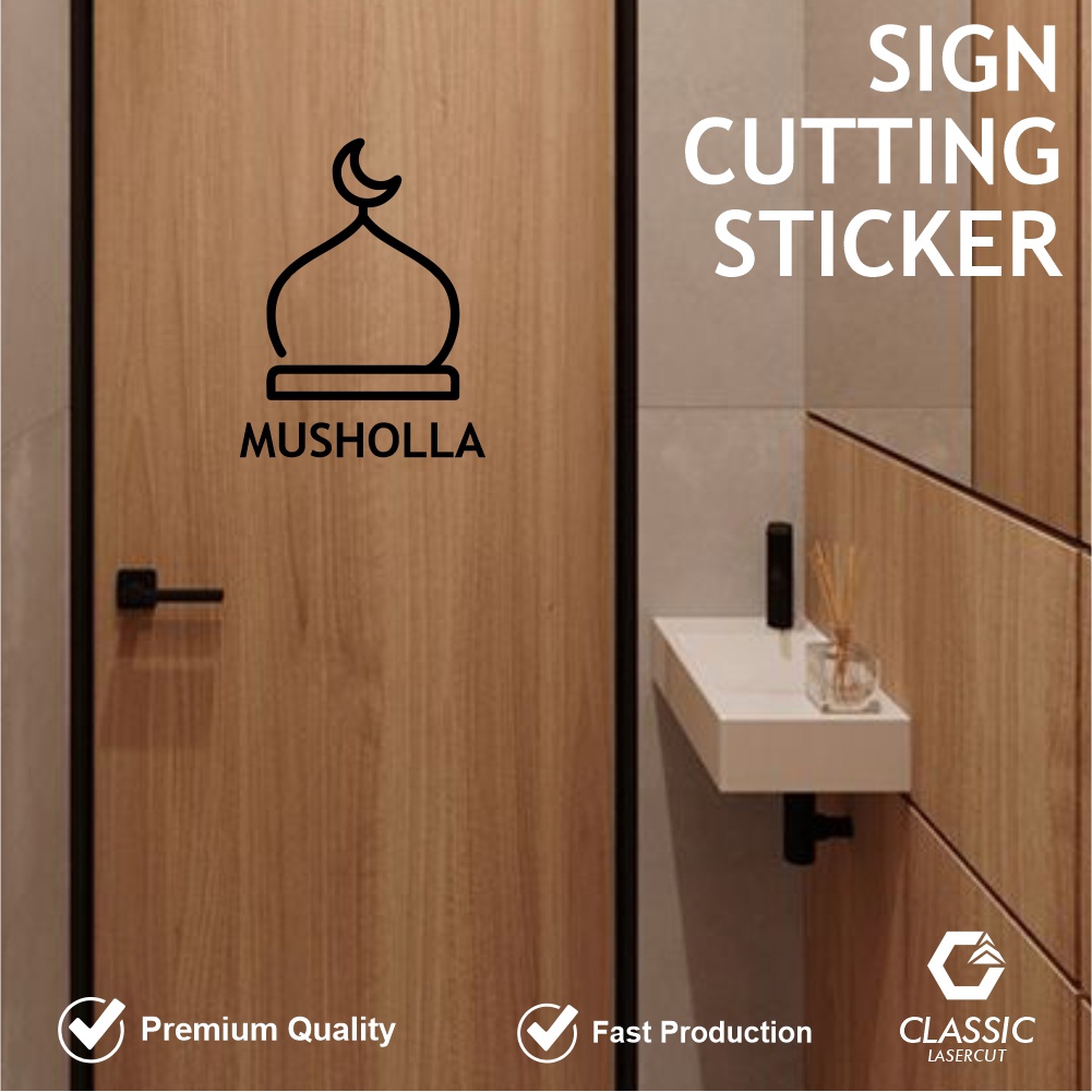 Jual Sign Sticker Musholla / Sign Sticker / Sign Pintu 15 x 35cm ...
