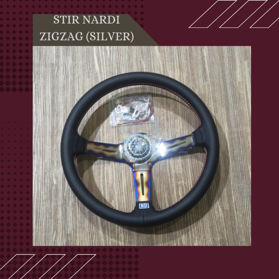 Jual Stir / Steer Nardi Burntype Zigzag (Silver) | Shopee Indonesia