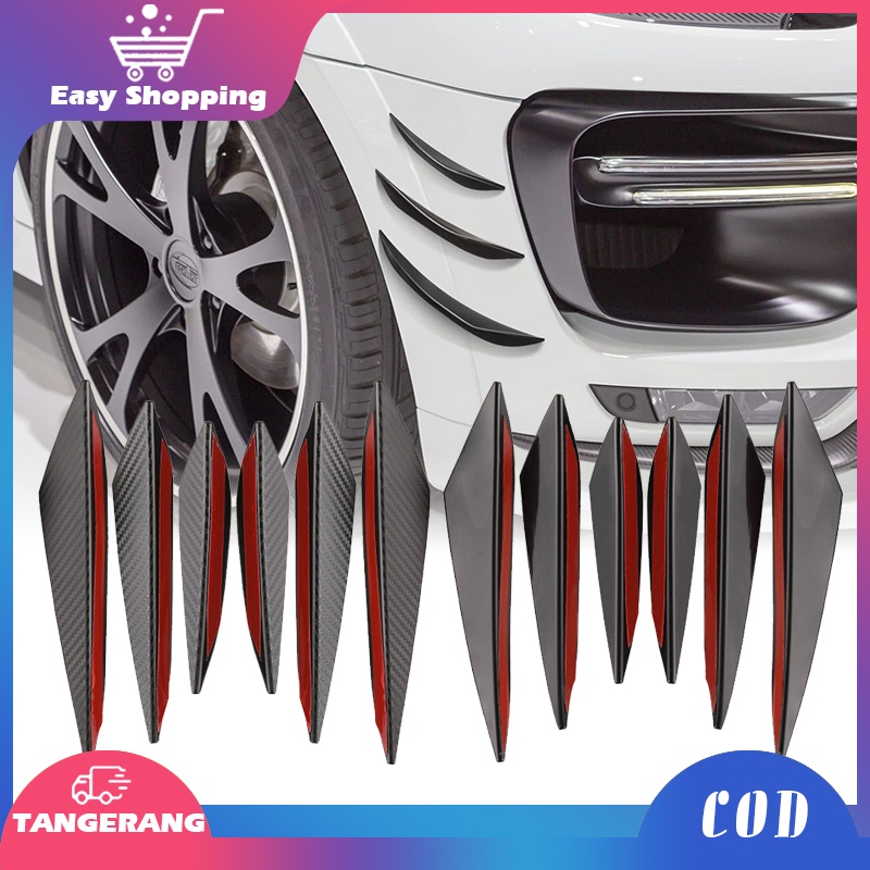 Jual 6pcs Sirip Spoiler Bumper Depan Mobil Universal Stiker Strip ...