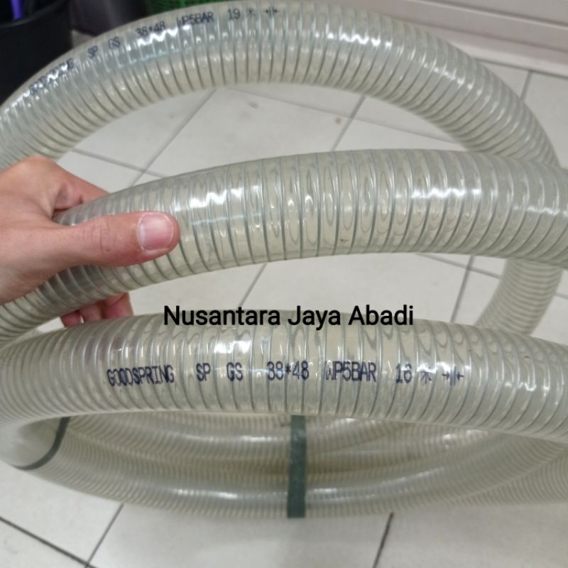 Jual Selang Kawat Spiral Spring Bening Transparan 1 1/2 " inchi 38 mm x ...