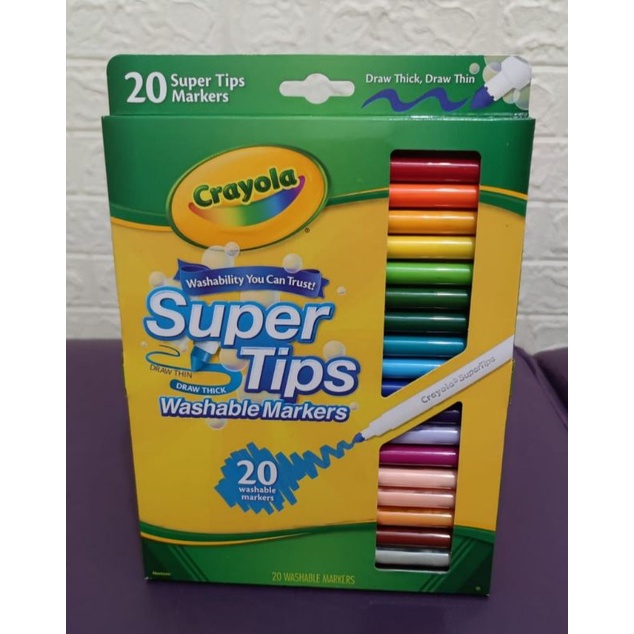 Jual CRAYOLA spidol super tips Supertips 20 markers washable | Shopee ...