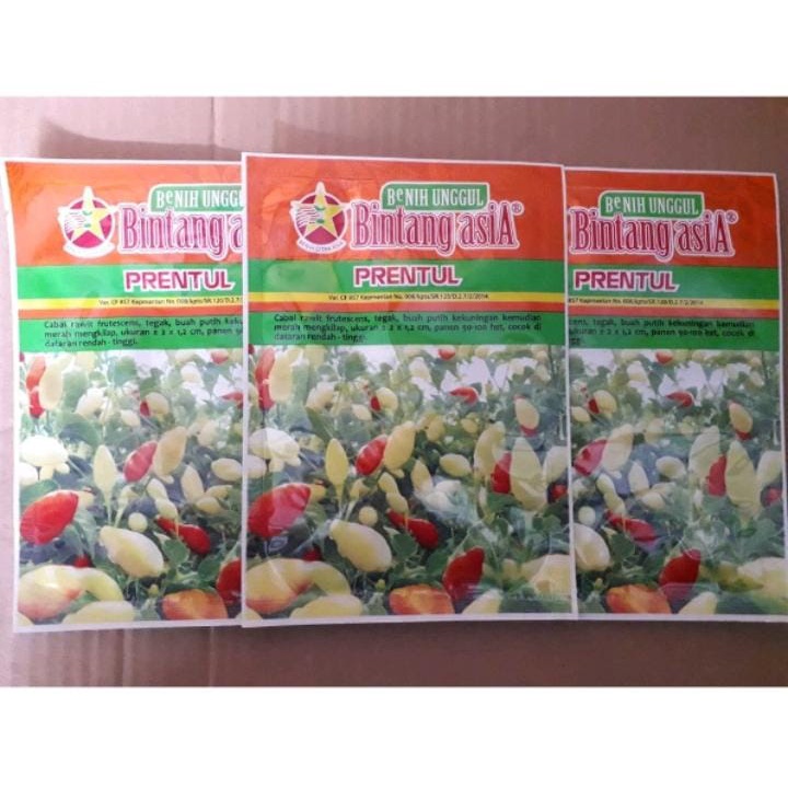 Jual benih bibit cabai cabe rawit prentul 10gram bintang asia kemasan ...