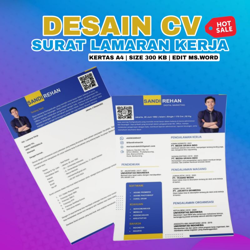 Jual JASA PEMBUATAN CV | JASA DESAIN CV | DESAIN CV SURAT LAMARAN KERJA | Shopee Indonesia