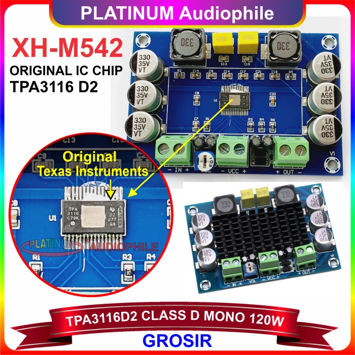 Jual TPA3116 Class D Amplifier 120W Mono Original Chip TPA3116D2 XH ...