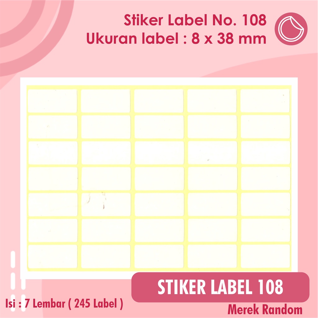 Jual Stiker Label 108 | Label Note, Stiker Kecil | Shopee Indonesia