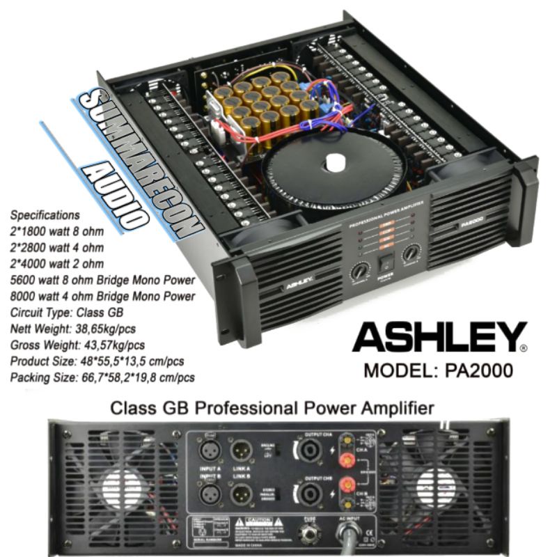 Jual Power Amplifier Ashley PA 2000 Original Power Ashley Class GB ...