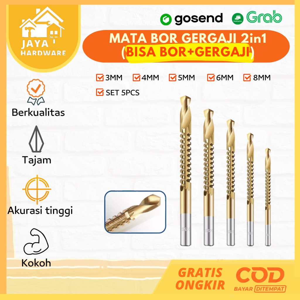 Jual Mata Bor Gergaji HSS Drill Bits Titanium Coated / Pelubang / Ukir ...