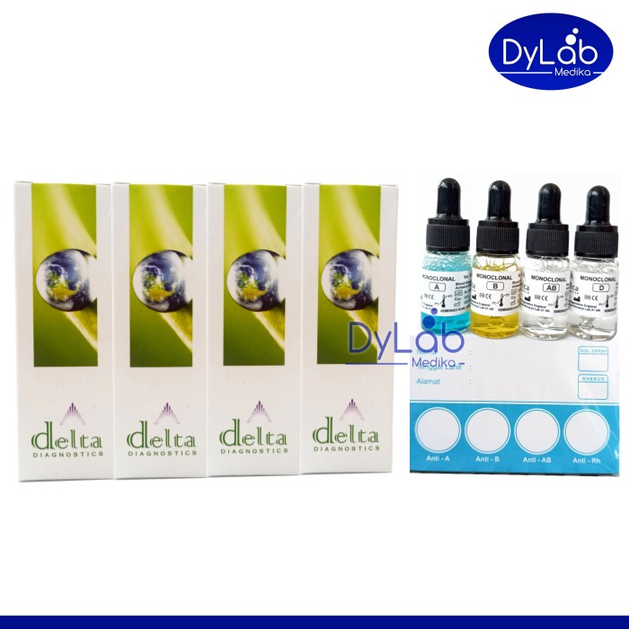 Jual Alat Lab Reagen Golongan Darah / Goldar Delta 1 Set 4 Vial ...