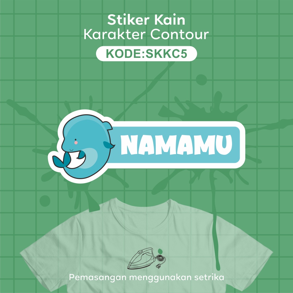 Jual STIKER KAIN KARAKTER CONTOUR Label Nama Baju Anak Sablon Setrika ...