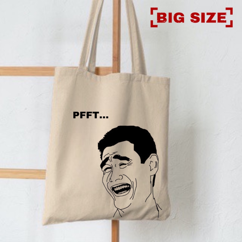 Jual FLASH SALE 10.10 - TOTE BAG MEME LUCU RESLETING BAHAN KANVAS TEBAL ...
