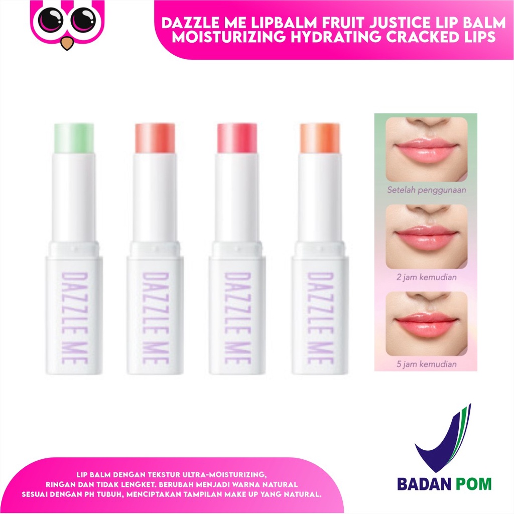 Jual DAZZLE ME LIPBALM FRUIT JUSTICE LIP BALM MOISTURIZING HYDRATING ...