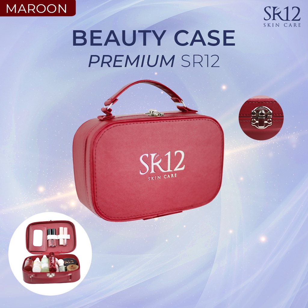 Jual BEAUTY CASE PREMIUM SR12 (MAROON) | Shopee Indonesia