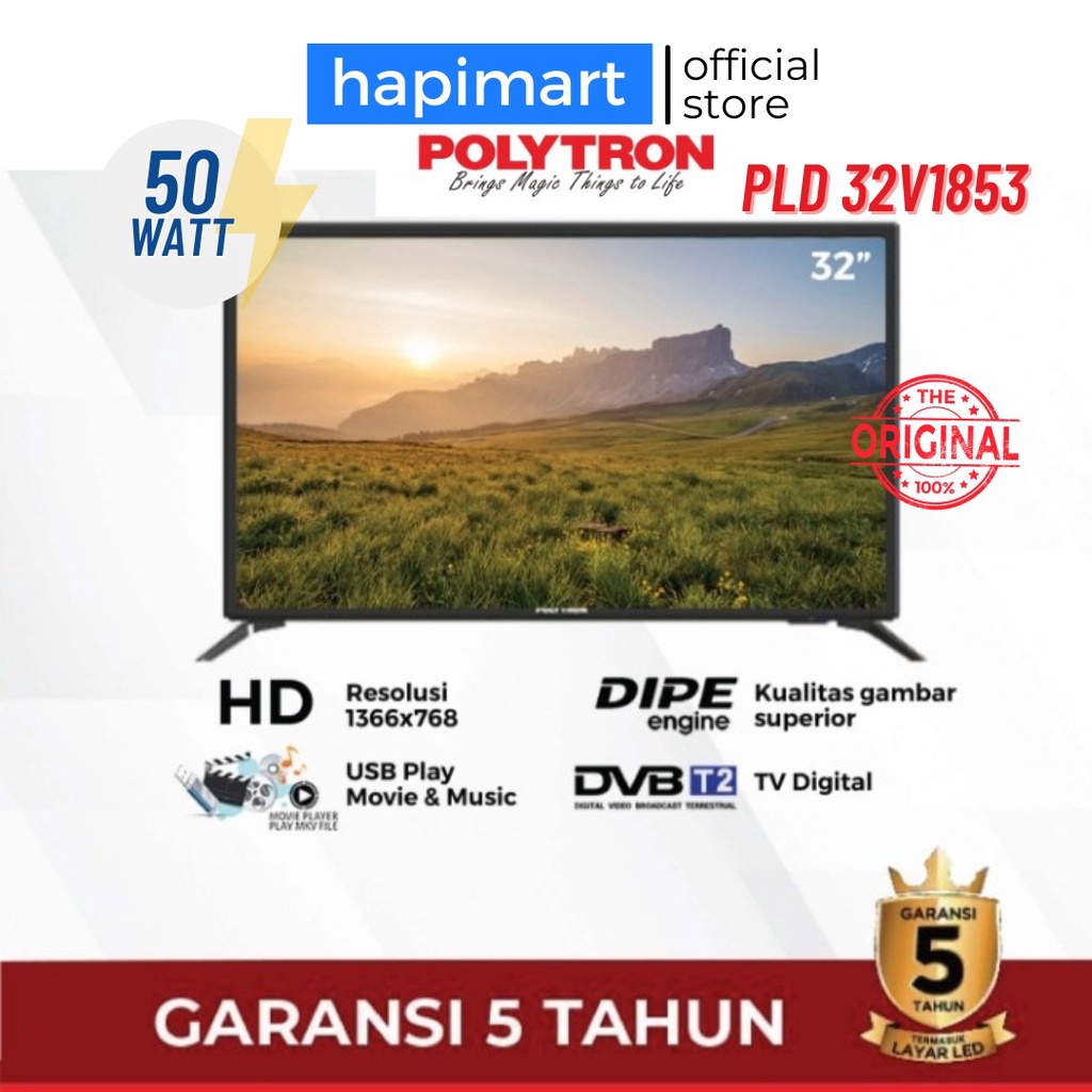Jual LED TV 32 Inch POLYTRON HD Digital Smart TV PLD-32V1853 | Shopee Indonesia