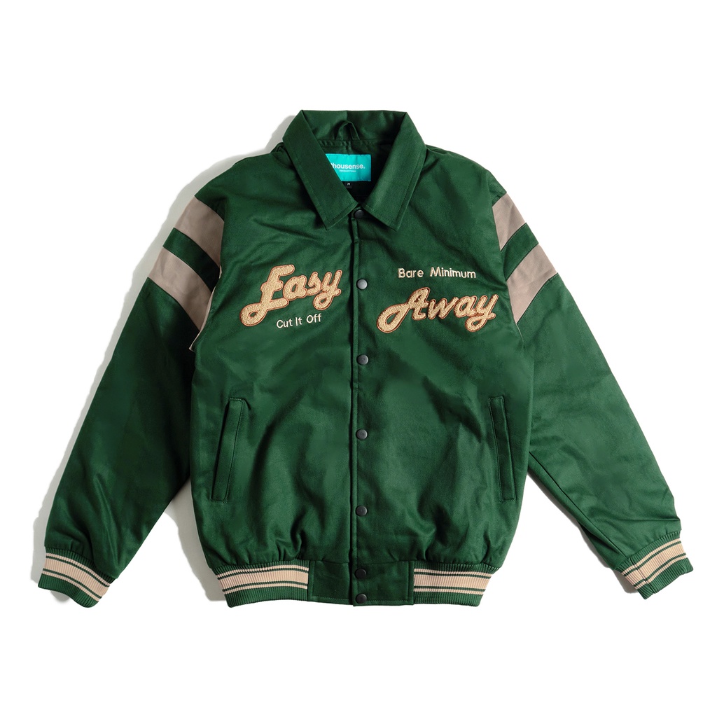 Jual Easy Away Varsity Jacket Green | Shopee Indonesia