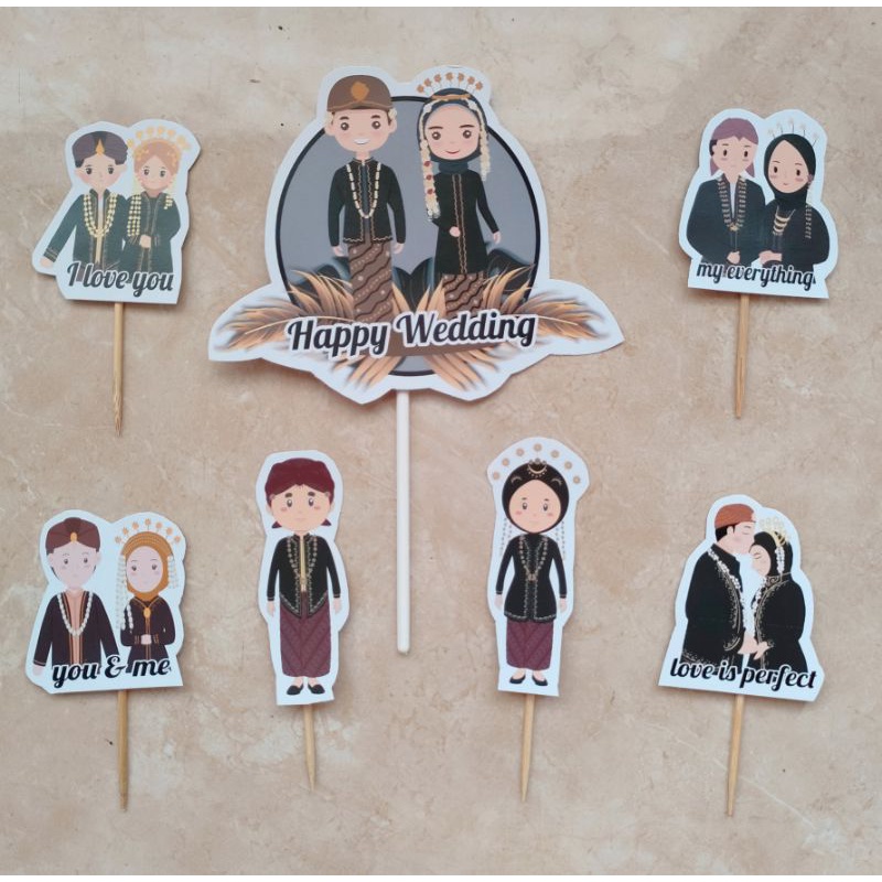 Jual topper hiasan dekorasi kue cake nasi tumpeng ulang tahun happy ...
