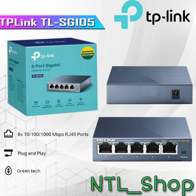 Jual TPLINK TL-SG105 5 PORT GIGABIT -HUB TP LINK SG105 BESI 10/100 ...