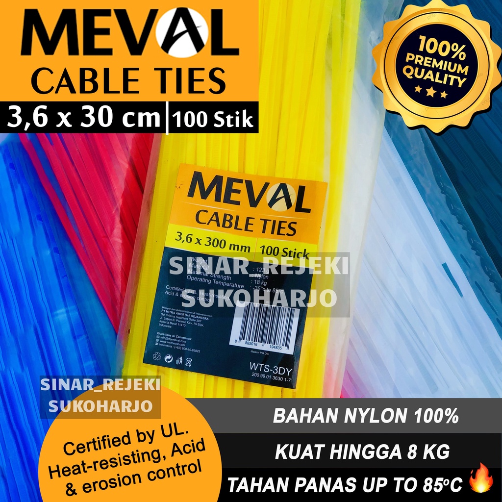 Jual MEVAL Kabel ties Cable tie 3.6x300MM /30CM 3.6 Kabel tis | Shopee ...